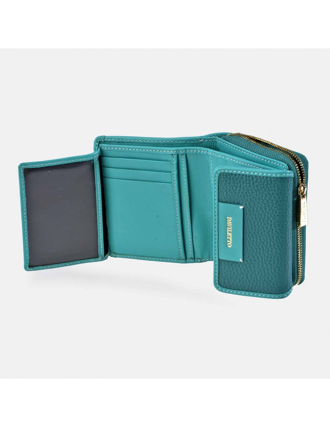 DAVILETTO mini monedero billetero para mujer en piel combinada